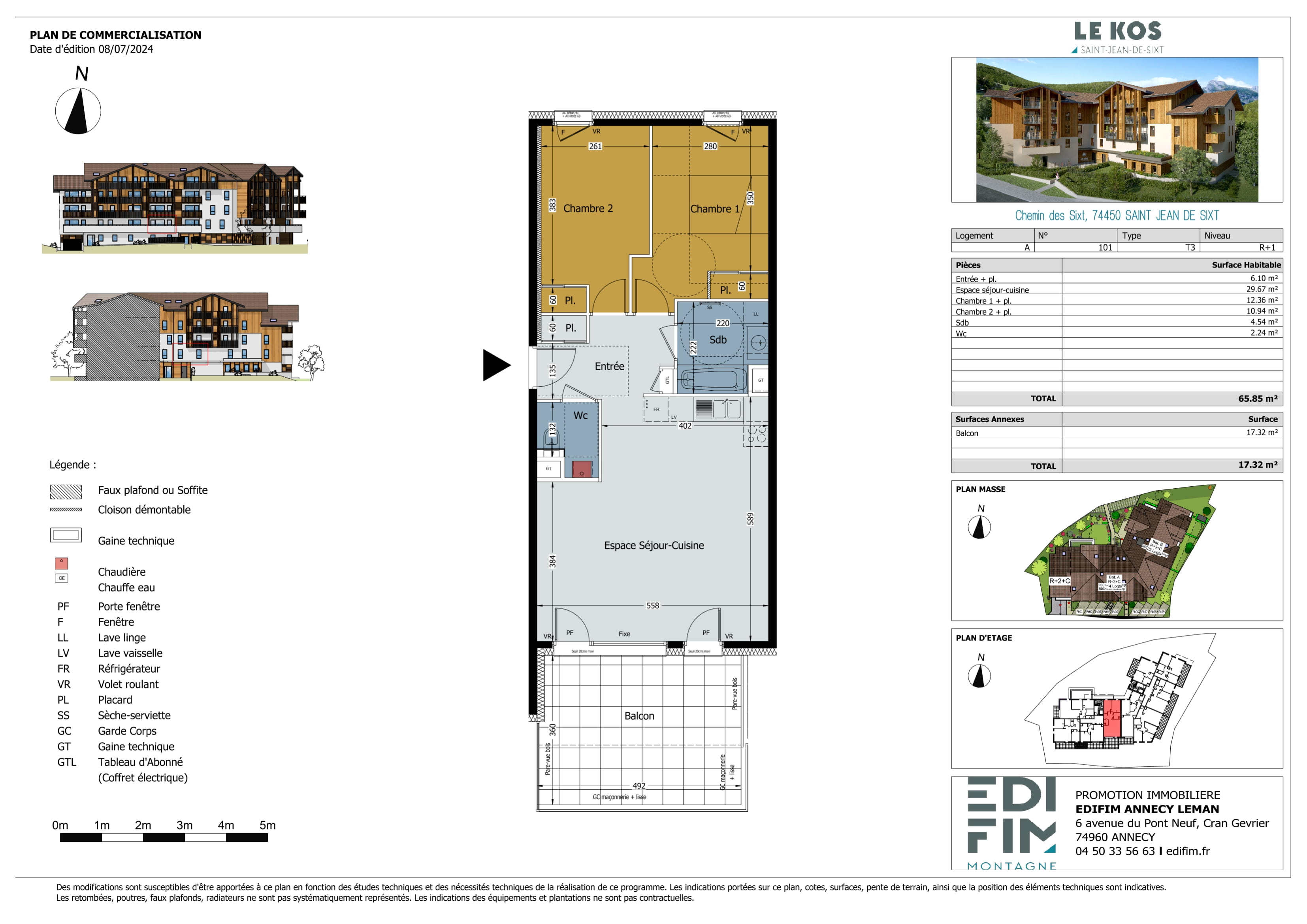 Vente Bel appartement T3 en plein centre de Saint-Jean-de-Sixt