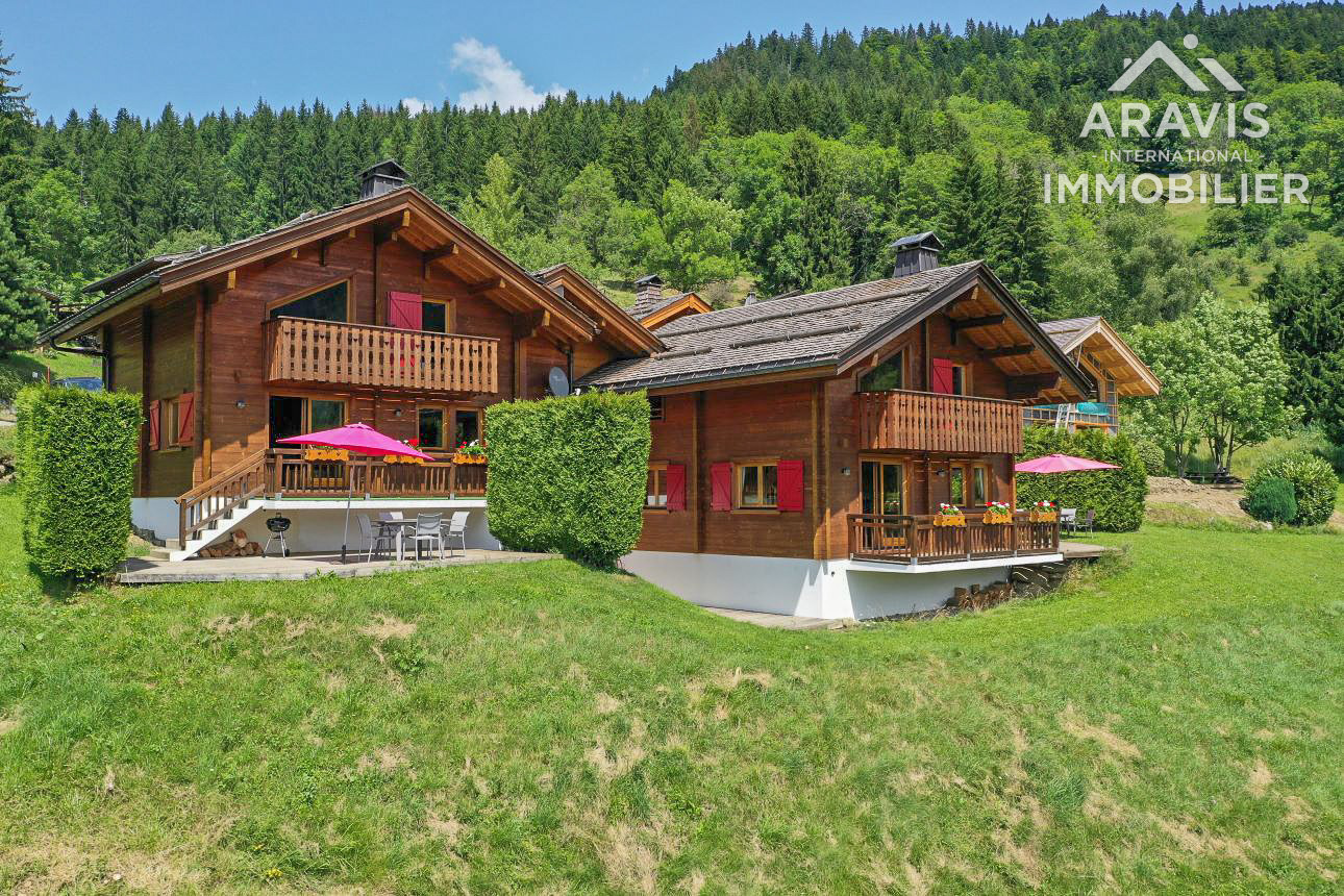 Vente Deux chalets mitoyens avec vue panoramique sur les montagnes et la Vallée des Aravis